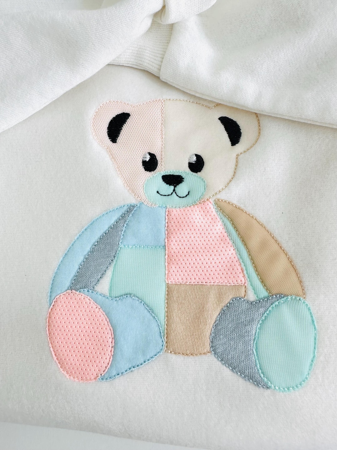 Cute Little Patchwork Teddy Bear Applique Machine Embroidery Designs ...