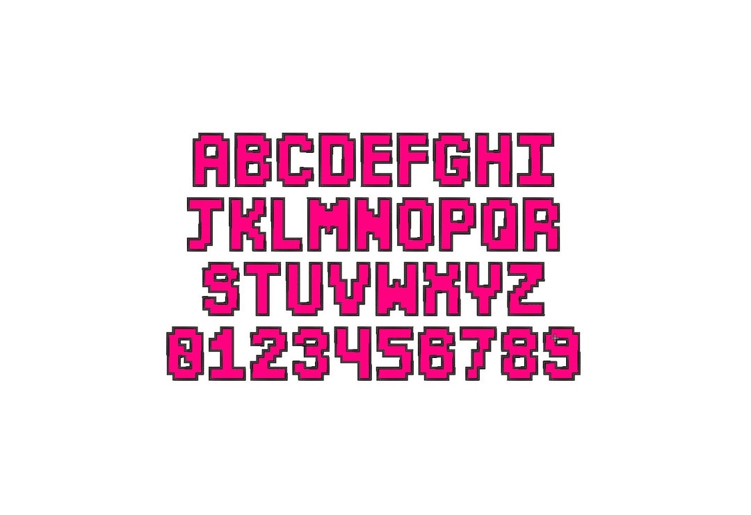 Gamer Block Font Letters A-Z Whole Alphabet and Numbers 0-9, Crewmate ...
