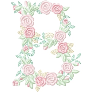 Delicate Roses Floral Letter B Garden Flag Monogram Flowers Flower ...