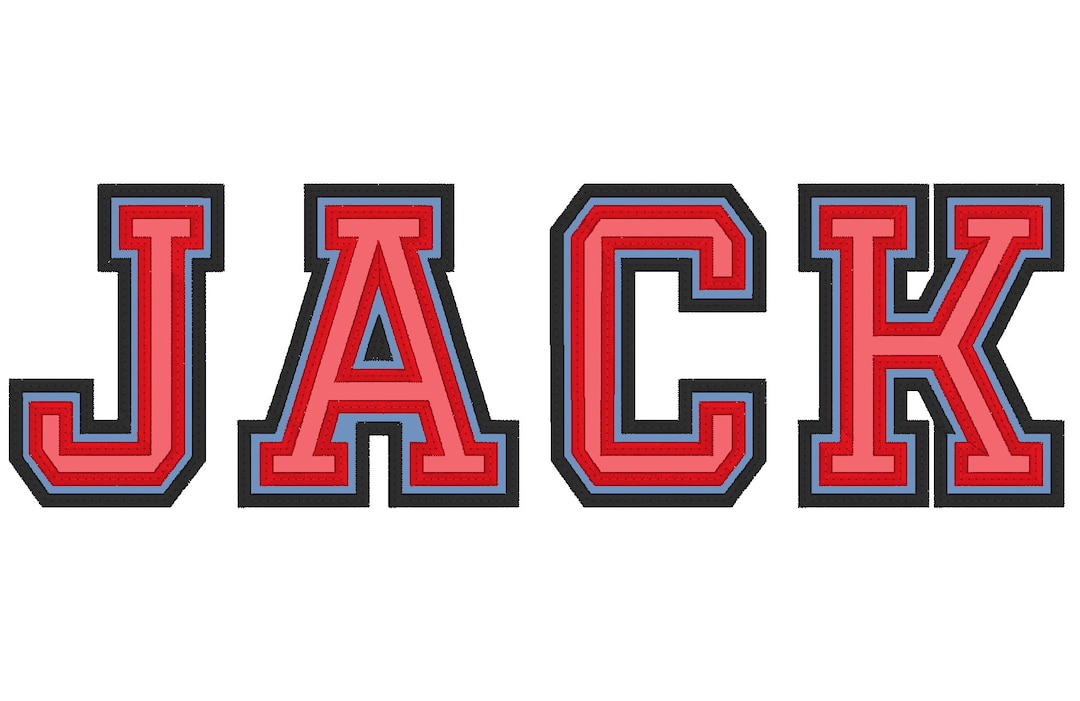 Two Applique Layers Double Outline Sport Font Double Applique Block ...