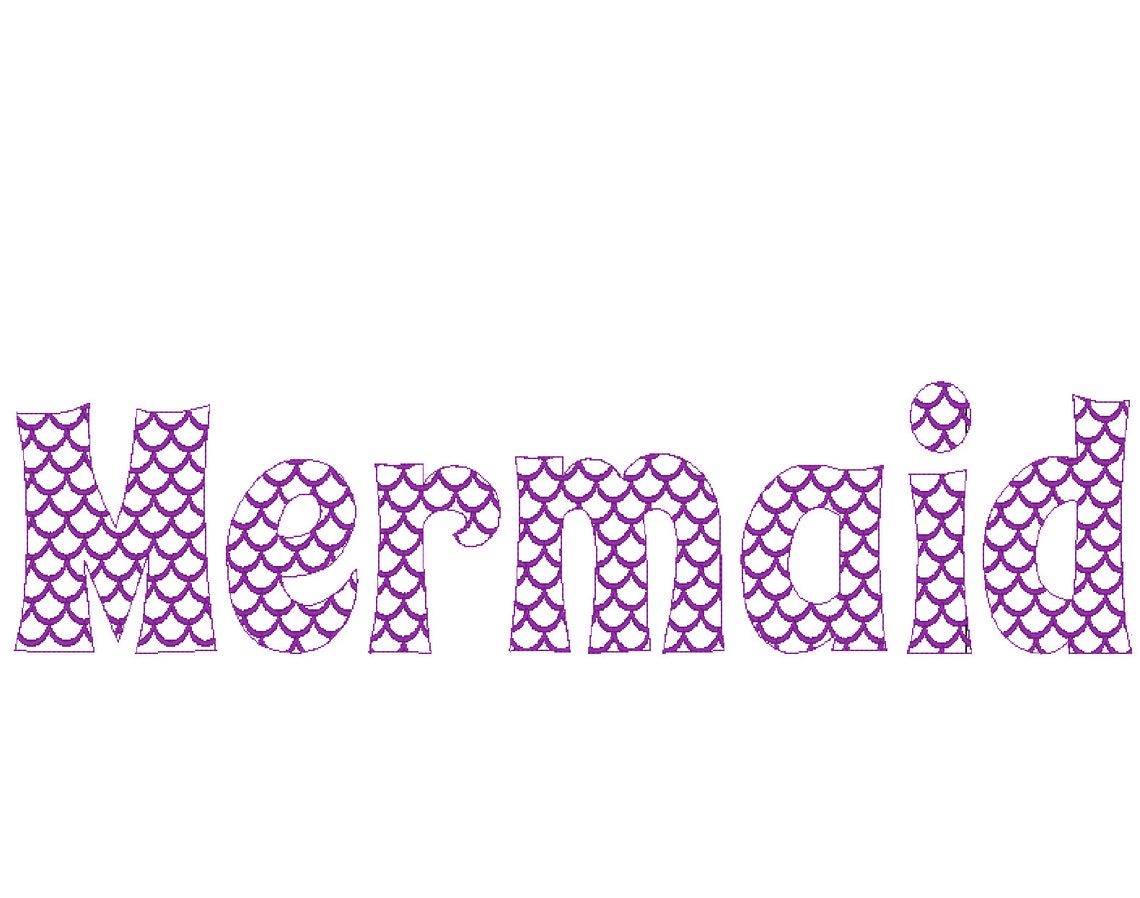Scalloped Mermaid Monogram FONT Alphabet Letters Assorted | Etsy