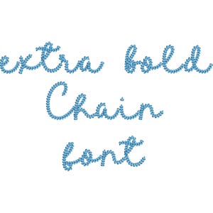 Extra Bold Chain Stitch Handwritten Script FONT Machine Embroidery ...