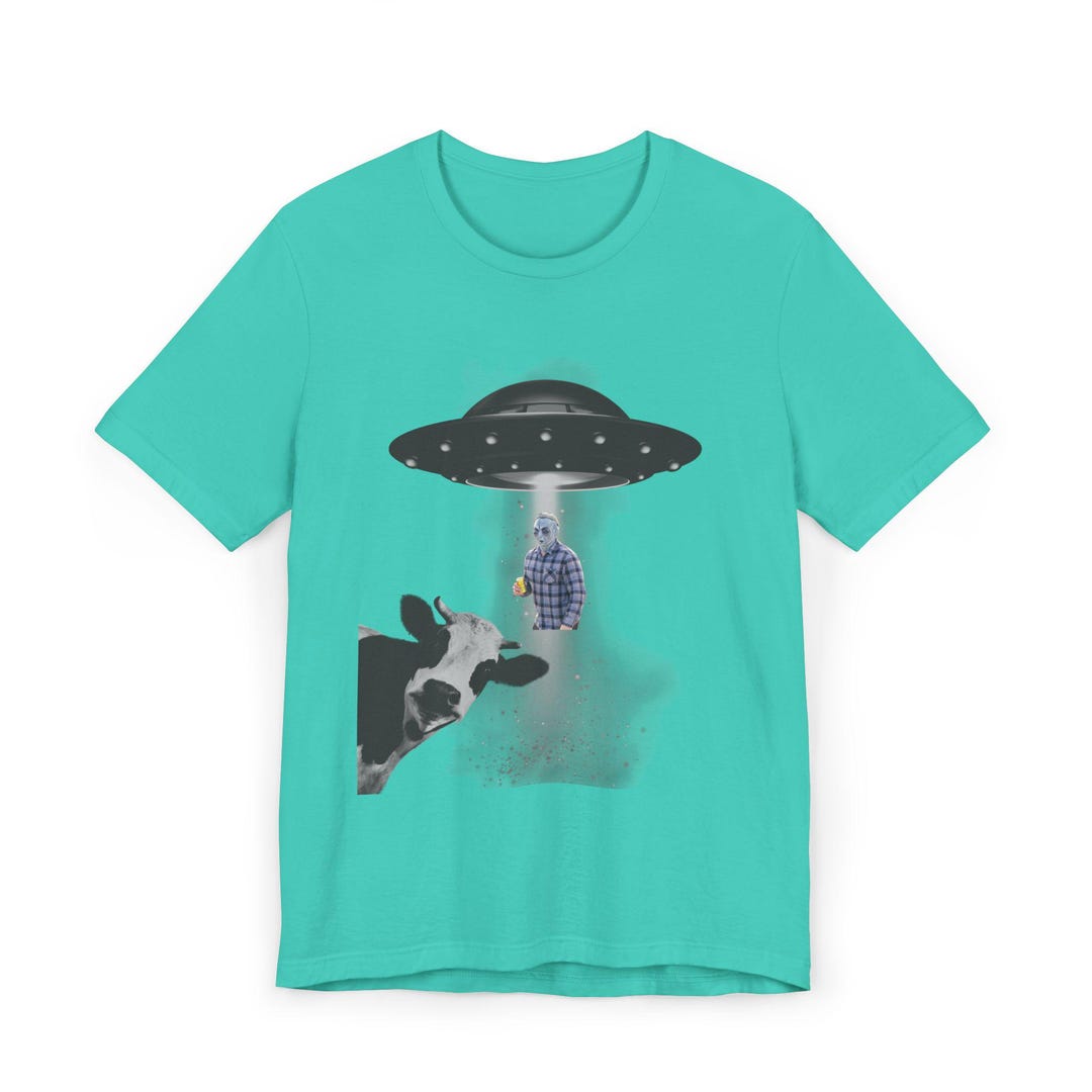 Alien Abduction T-shirt: Funny UFO Graphic Tee for Cow Lovers - Etsy