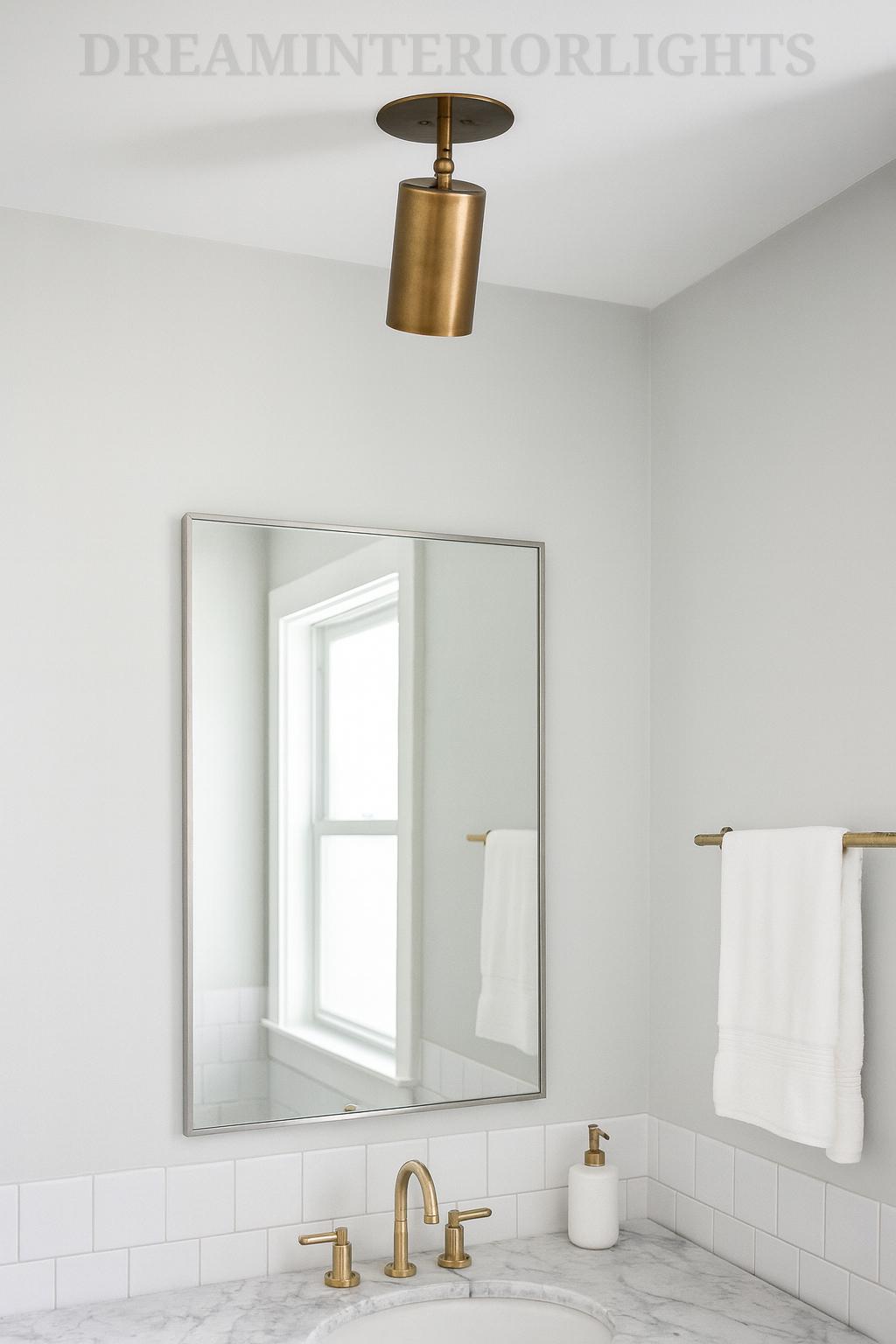Mid Century Modern Adjustable Spotlight Vintage Brass Cylinder Semi ...