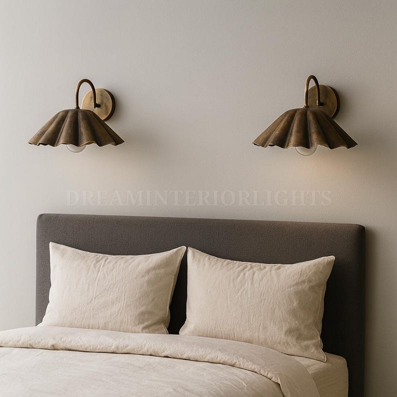 Vintage Brass Ruffle Shade Mid Century Modern Brass Flower Shade ...