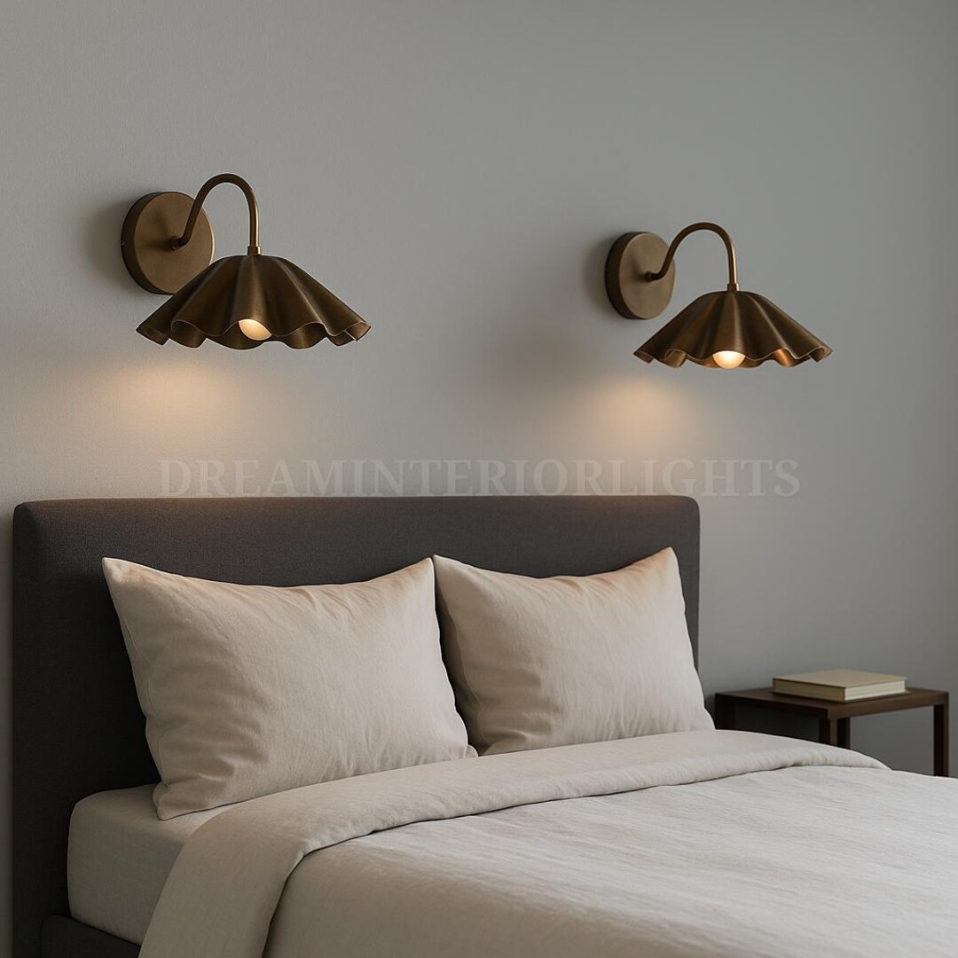 Vintage Brass Ruffle Shade Mid Century Modern Brass Flower Shade ...