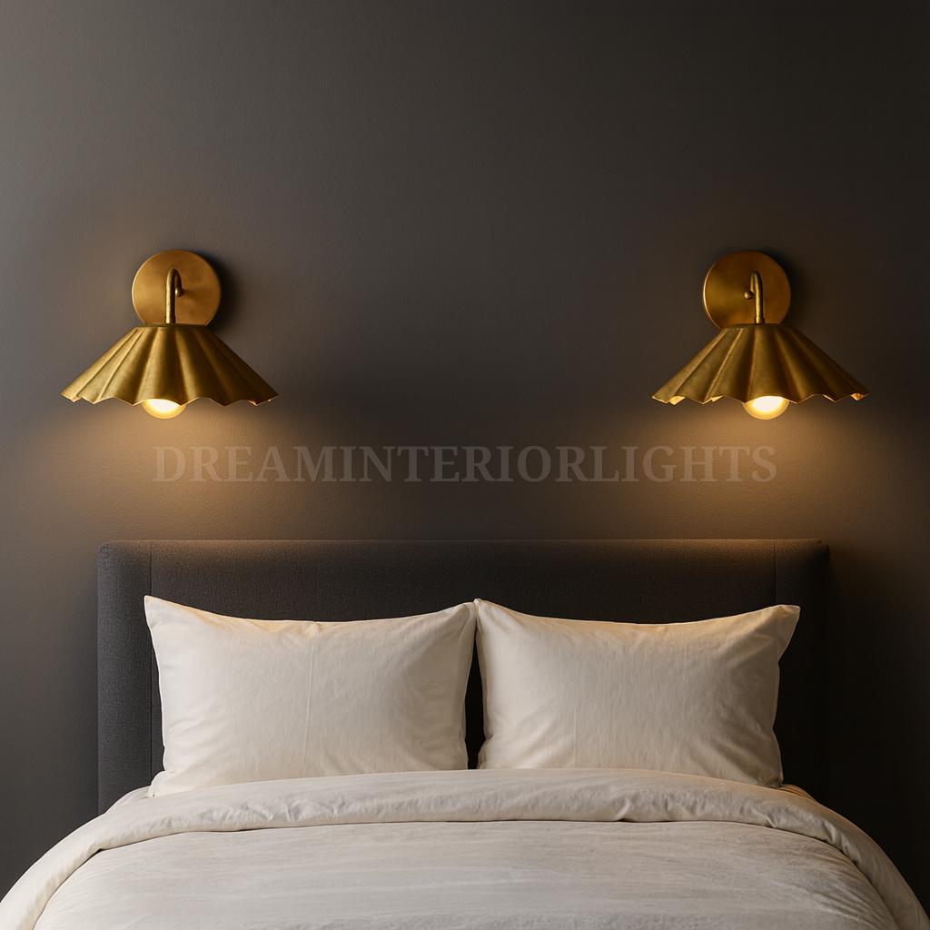 Vintage Brass Ruffle Shade Mid Century Modern Brass Flower Shade ...