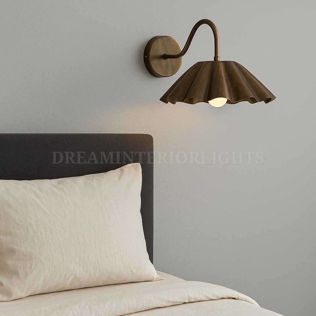 Vintage Brass Ruffle Shade Mid Century Modern Brass Flower Shade ...