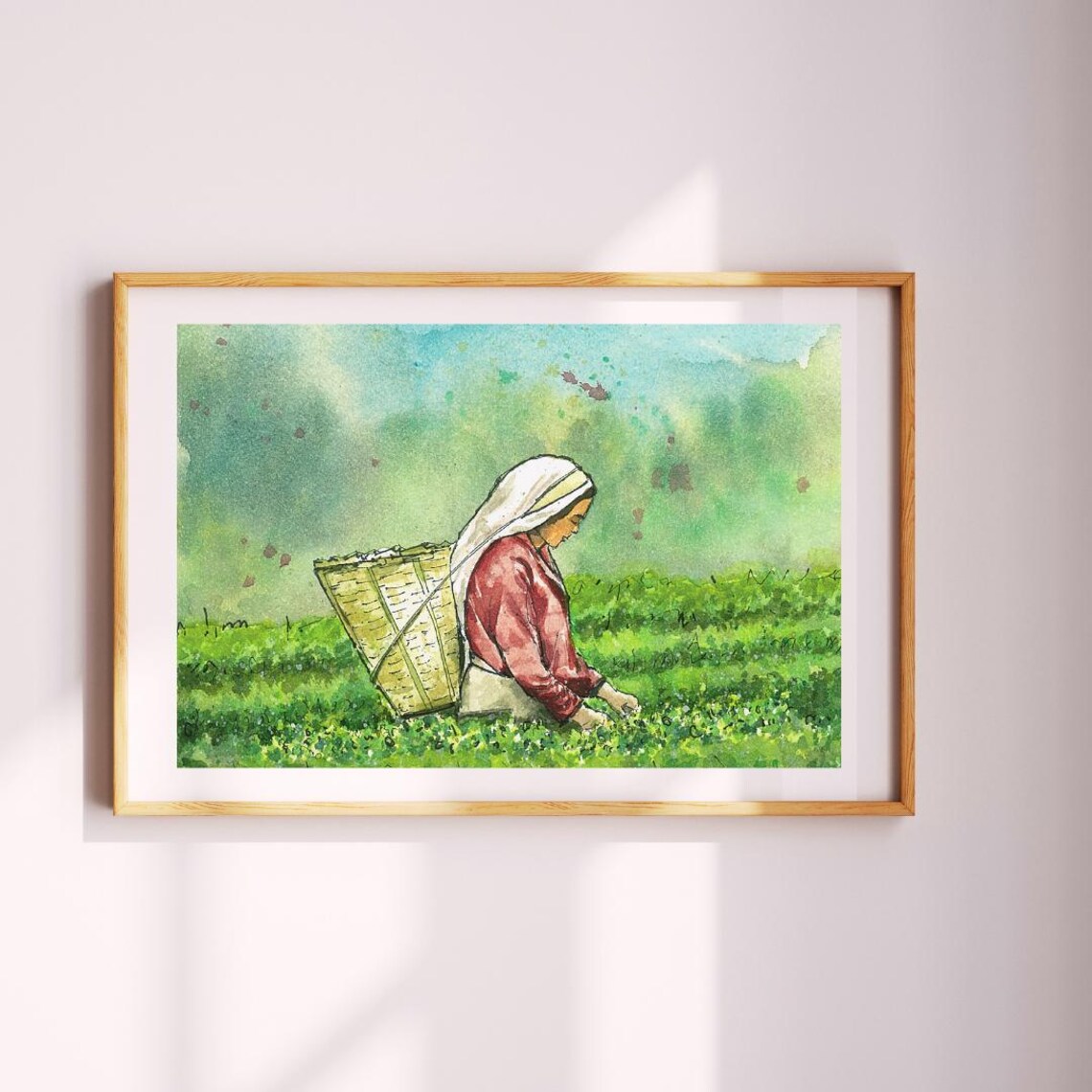 Sri Lanka Tea Plucker Watercolor Art Print: Asian Travel Poster - Etsy
