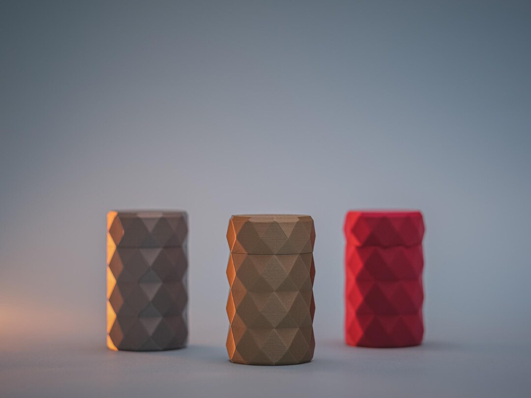 3D Printed Poly Cylinder Containers : Secure Lid, Travel Pill Case ...