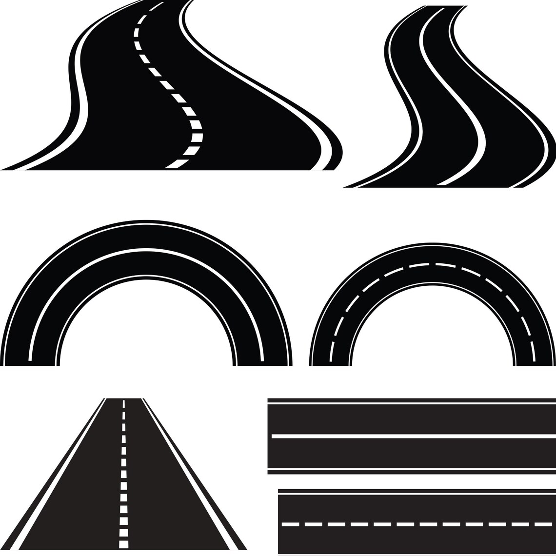 Road Svg Bundle,road Clipart, Road Cut File, Highway Svg, Road Dxf ...