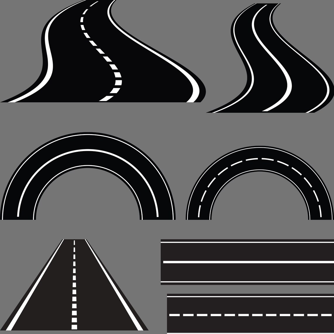 Road Svg Bundle,road Clipart, Road Cut File, Highway Svg, Road Dxf ...