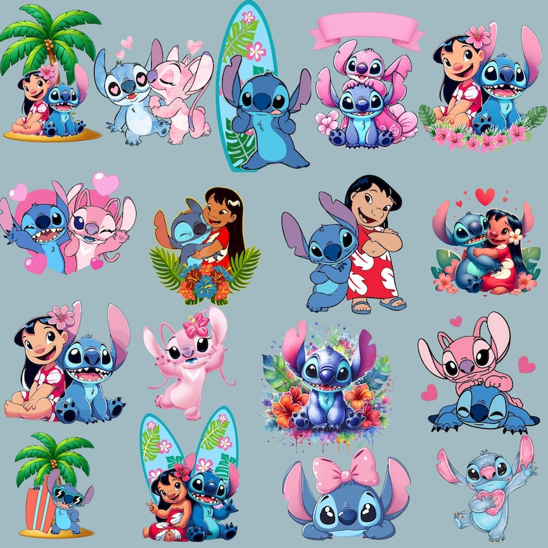 Lilo and Stitch Watercolor Clipart, Lilo & Stitch Clipart, Cute Lilo ...