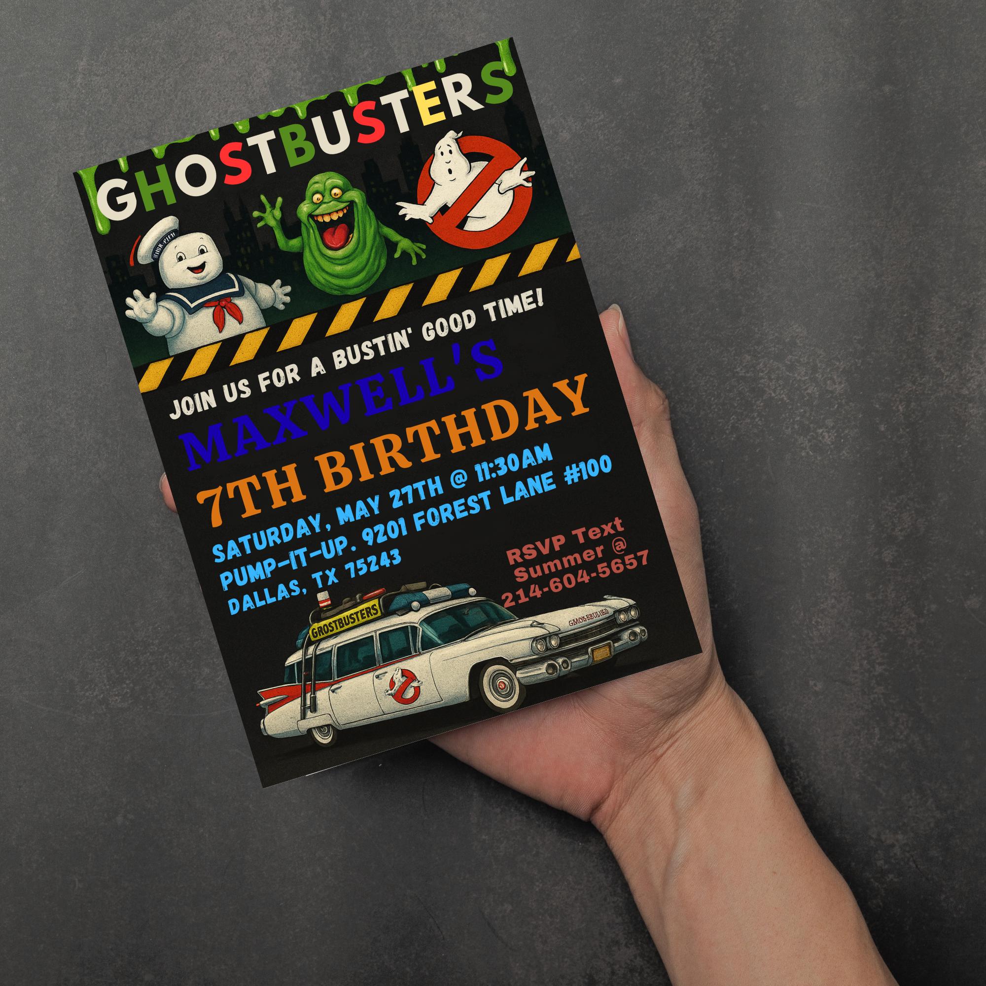 Editable Ghostbusters Birthday Invitation | Printable Ghostbusters ...