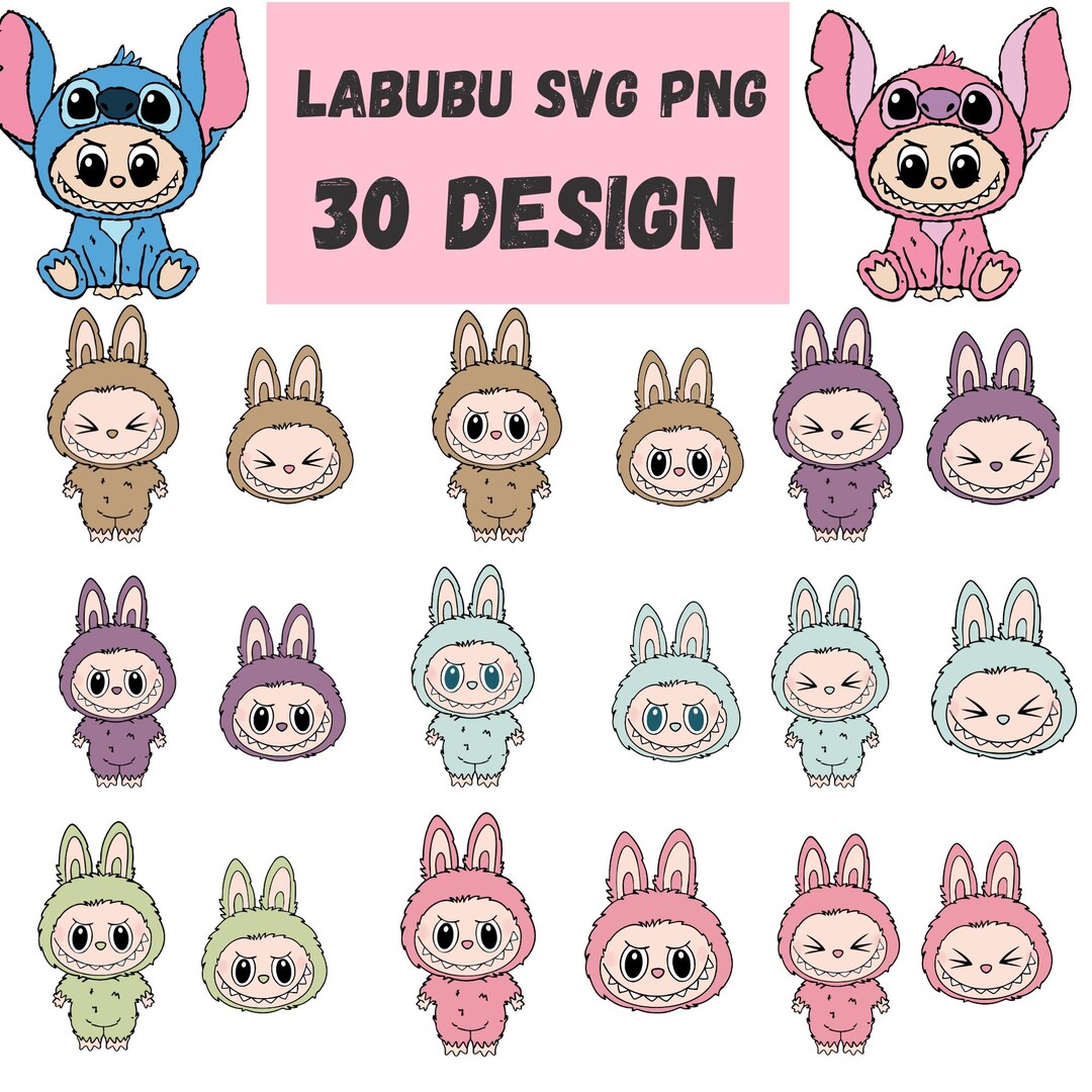 Labubu Designs Svg Png Bundle, Svg, Labubu Png Svg, Vector Digital File ...