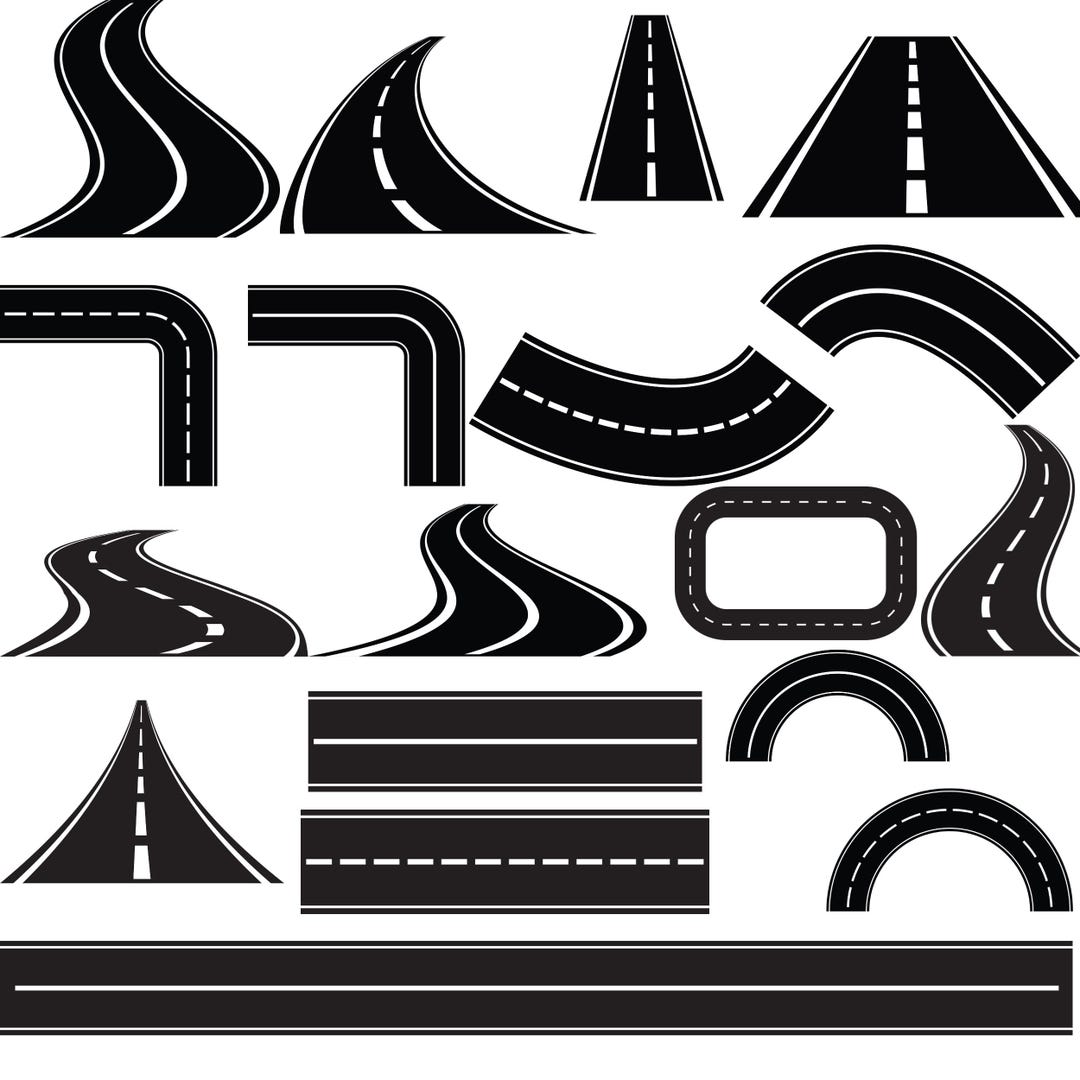 Road Svg Bundle,road Clipart, Road Cut File, Highway Svg, Road Dxf ...