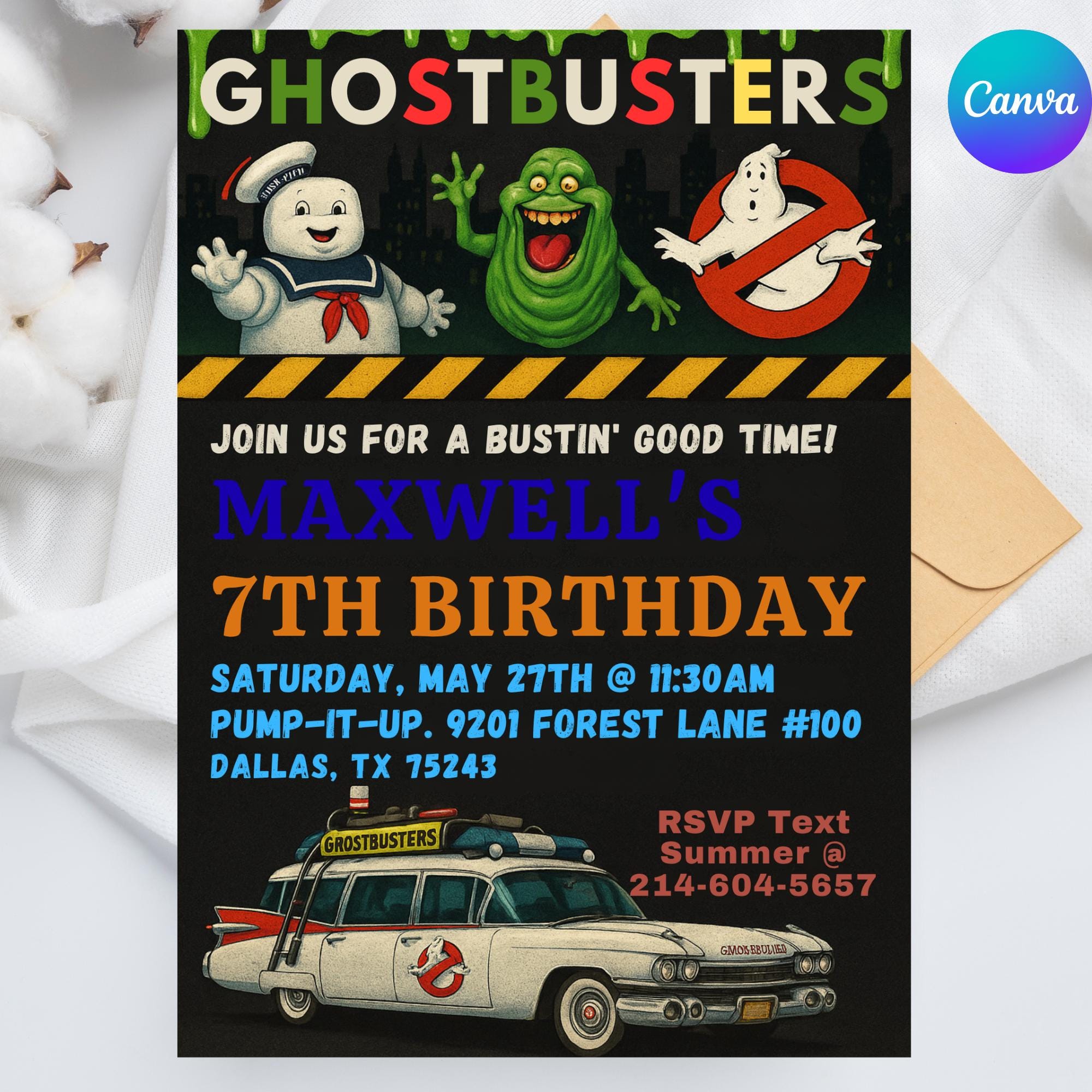 Editable Ghostbusters Birthday Invitation | Printable Ghostbusters ...
