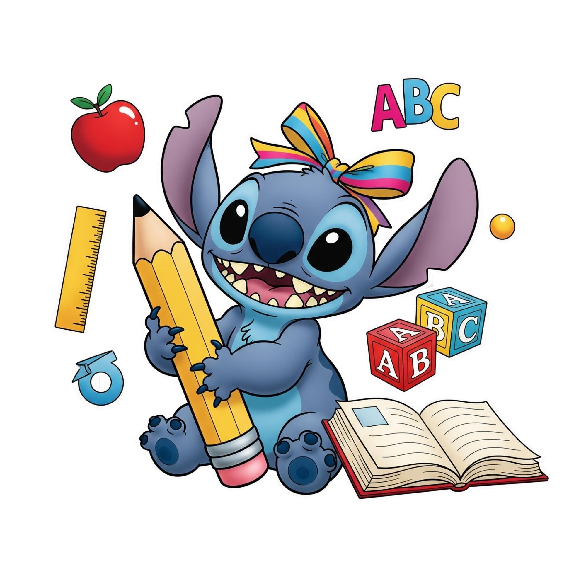Stitch Back to School Png, Clipart Stitch Png, Stitch Clipart, Cute ...