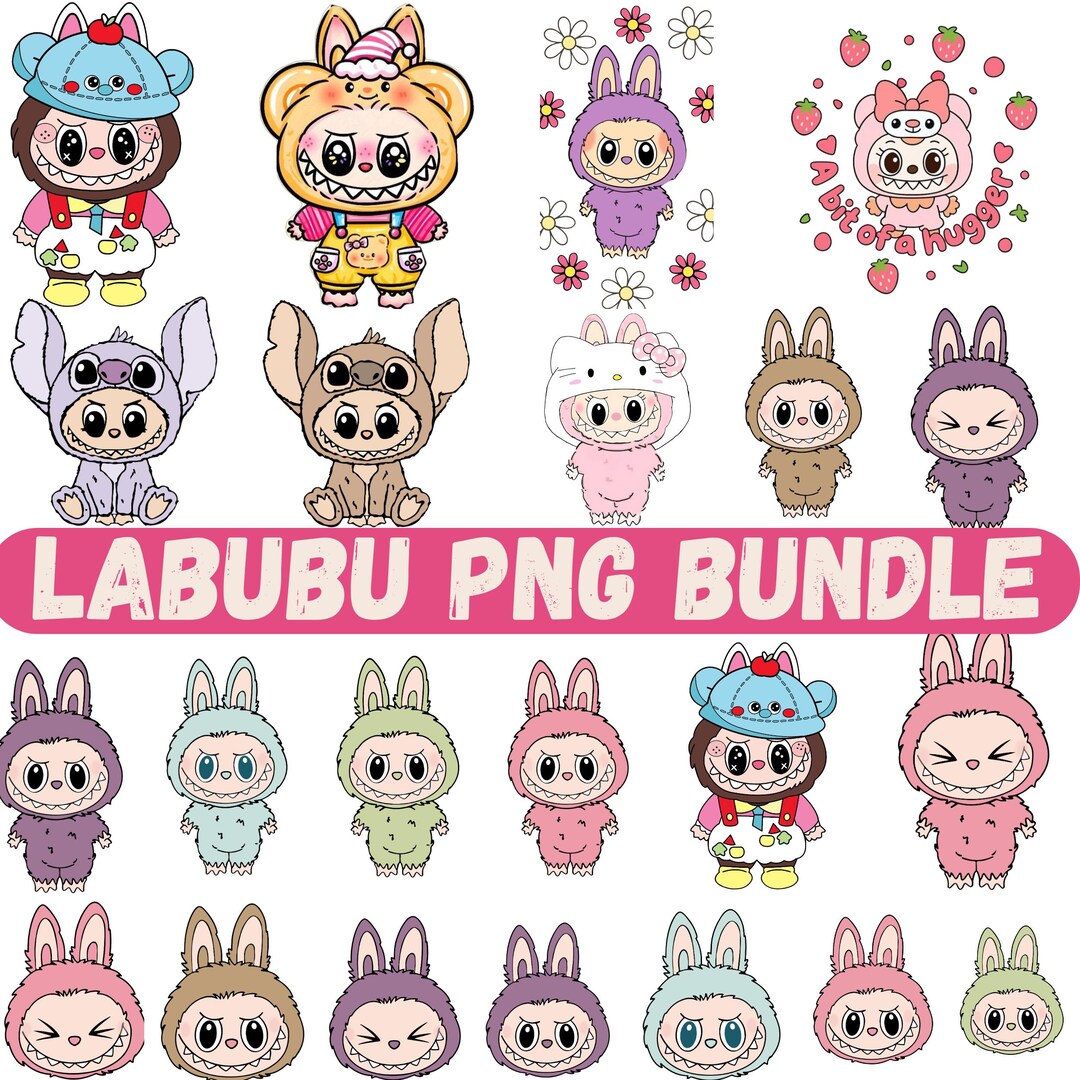 Labubu Designs png Bundle, Labubu Clipart, Labubu PNG, Süßer Labubu ...
