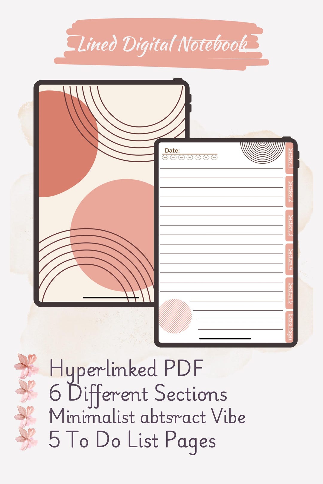 Minimalist Digital Notebook: Terracotta Abstract Boho Journal (PDF) - Etsy