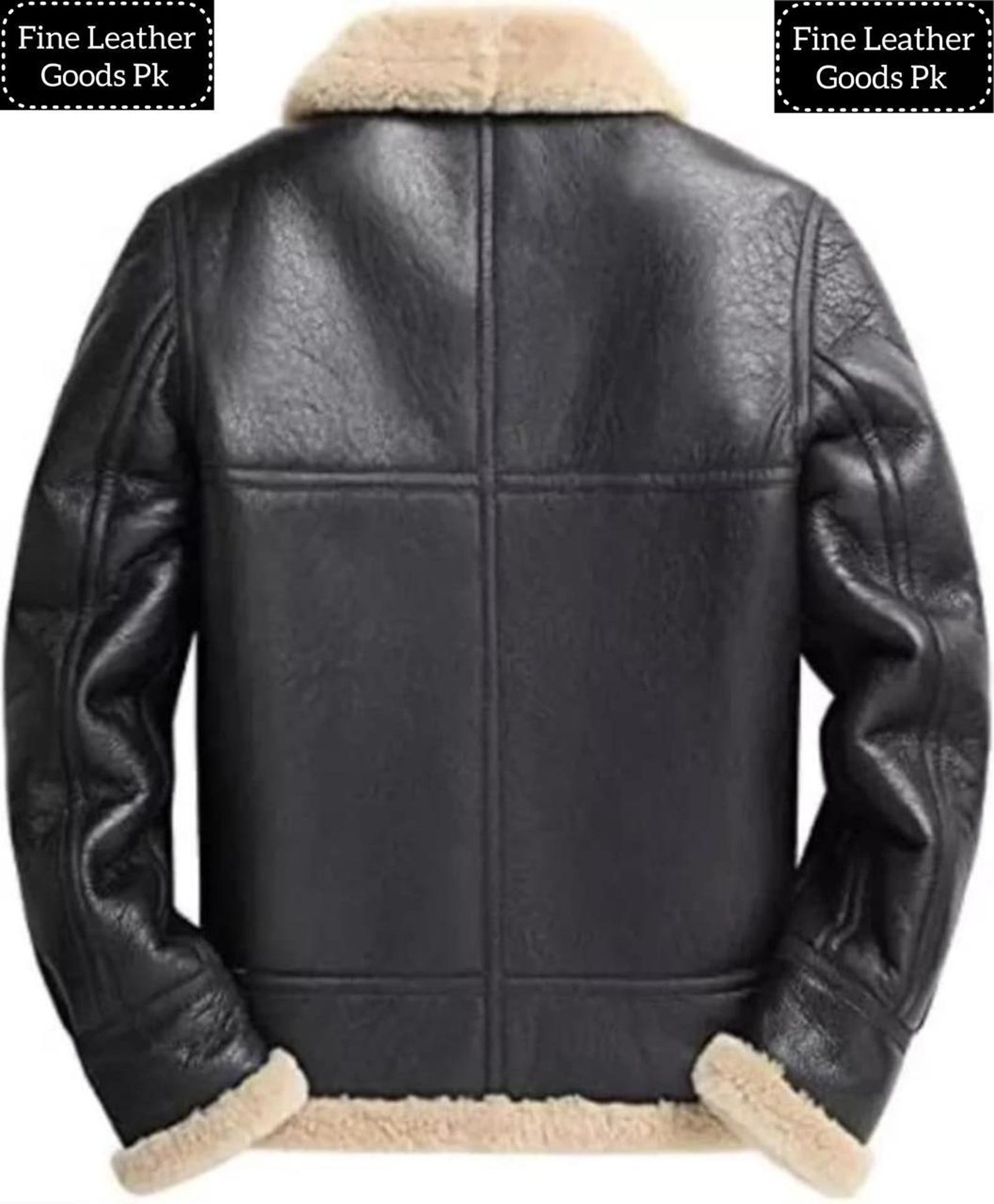Men’s Genuine Shearling Jacket | Real Sheep Leather Aviator B3 Bomber ...