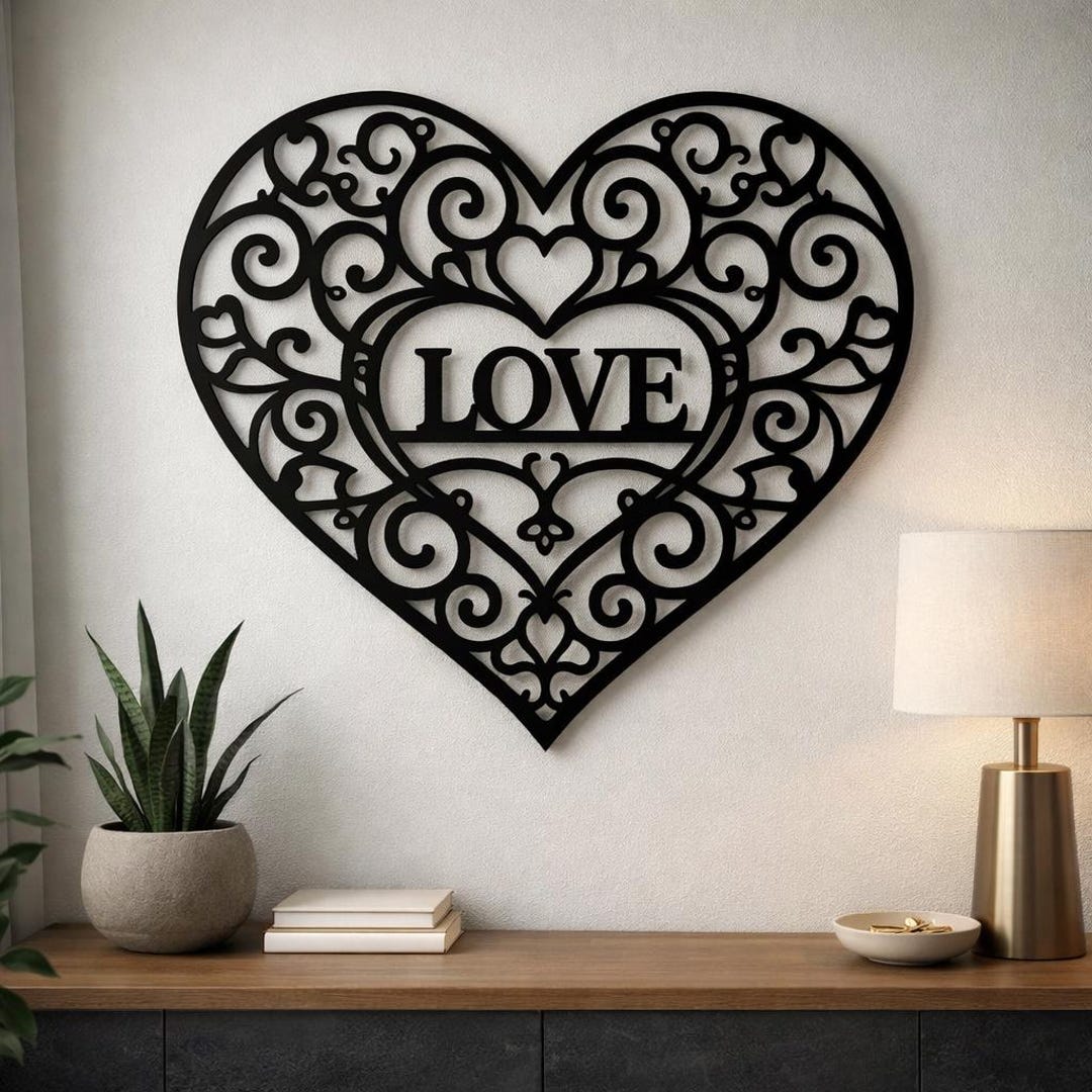 LOVE Heart SVG Cut File for Cricut & Silhouette | Romantic Valentine ...