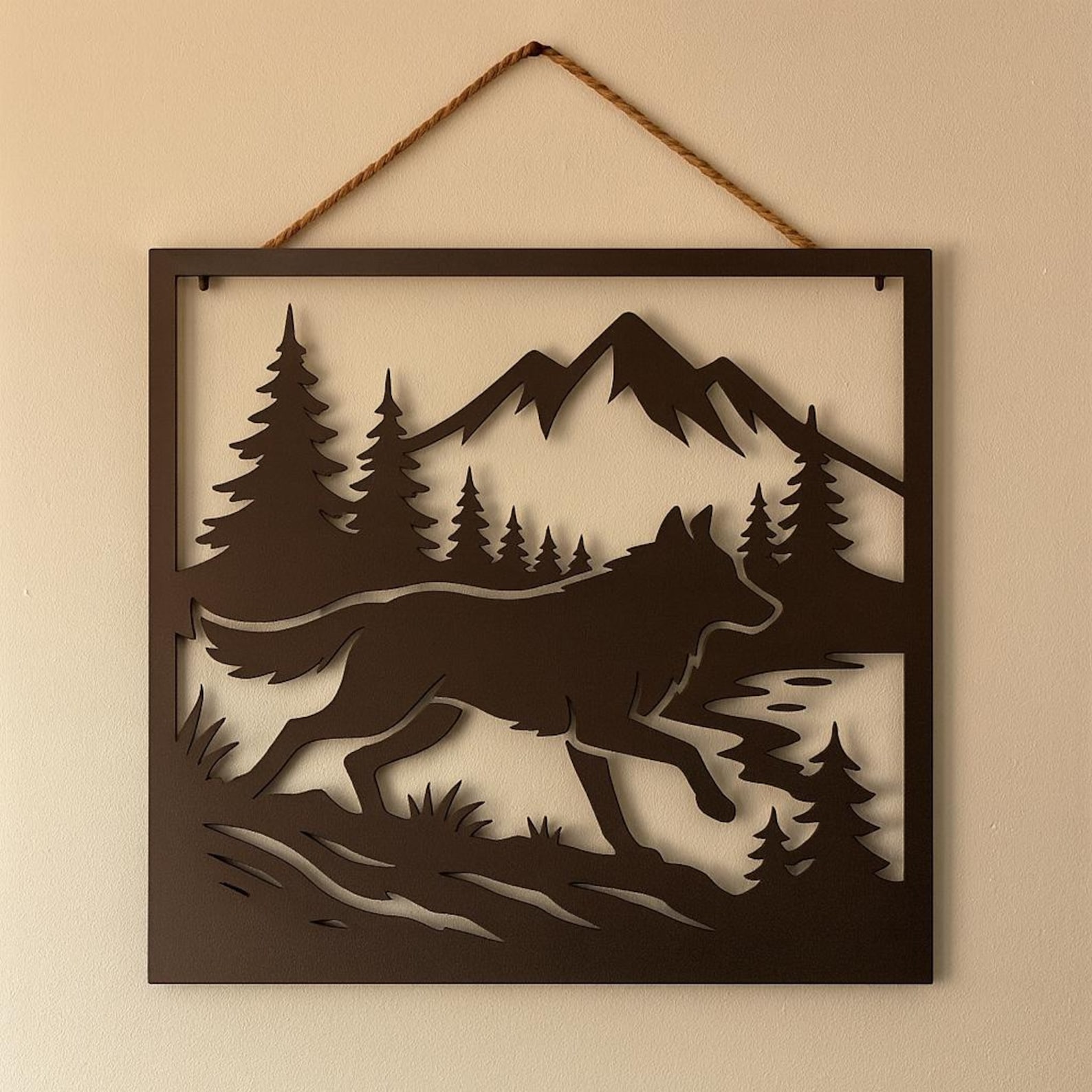 Wolf Silhouette Metal Wall Art - Forest Decor - DXF Plasma Cut File - Etsy