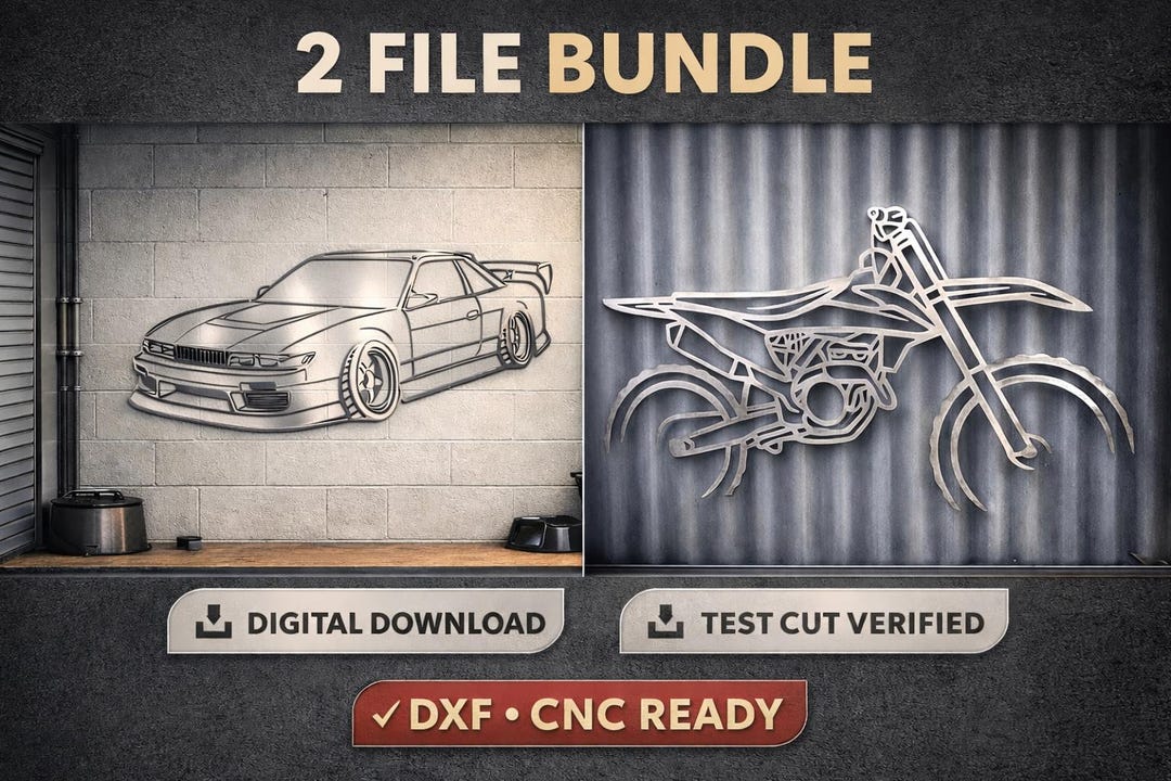 DXF Bundle | JDM Sports Car & Dirt Bike | CNC Plasma Cut Files - Etsy