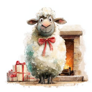 10 Funny Christmas Sheep Clipart Bundle, Commercial Use (instant ...
