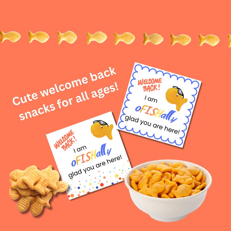 Goldfish Cracker Gift Tag, Welcome Students Back to School Treat Idea ...