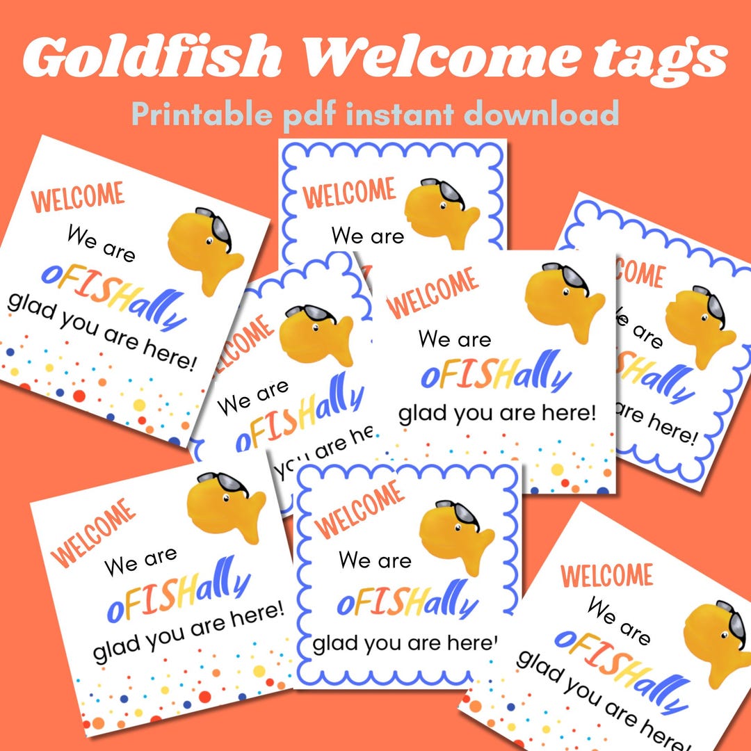 Goldfish Cracker Gift Tags, Back to School Treat Idea, Welcome Students ...