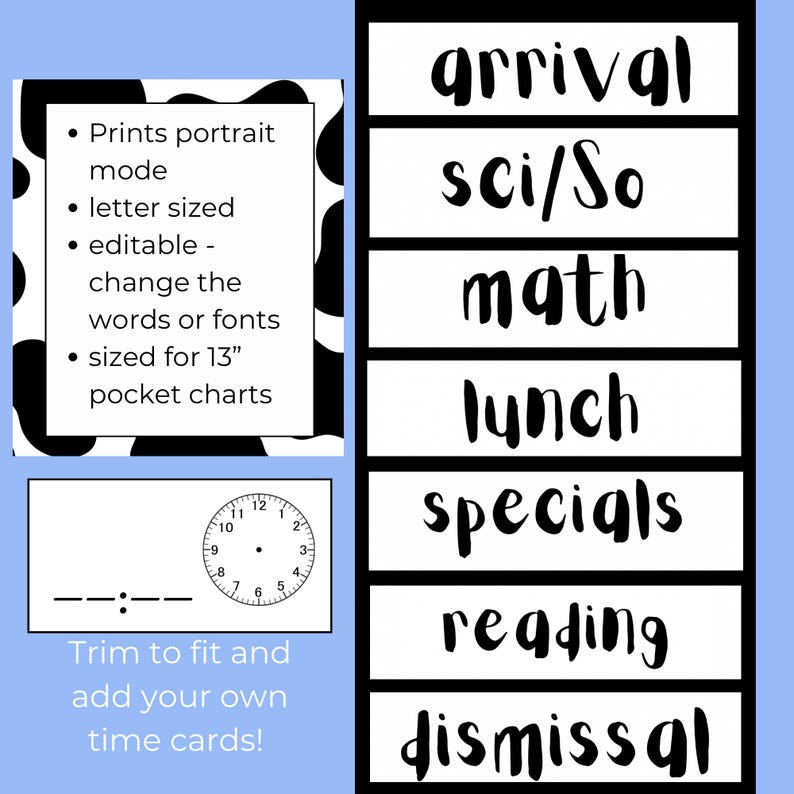 Colorful Cow Editable Classroom Decor and Organization: ABC Line ...