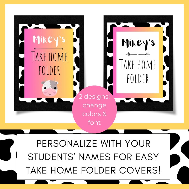 Colorful Cow Editable Classroom Decor and Organization: ABC Line ...