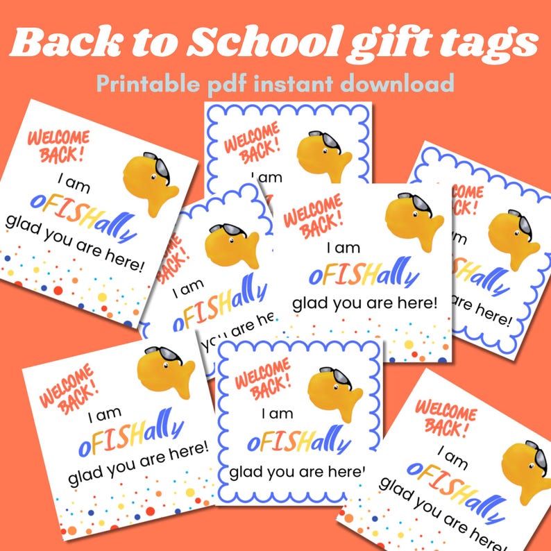 Goldfish Cracker Gift Tag, Welcome Students Back to School Treat Idea ...