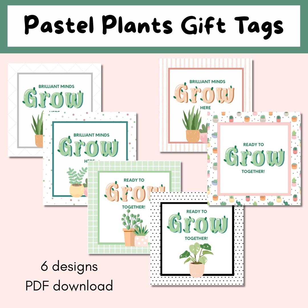 Pastel Plants Gift Tags, Welcome Students (PDF Download) - Etsy