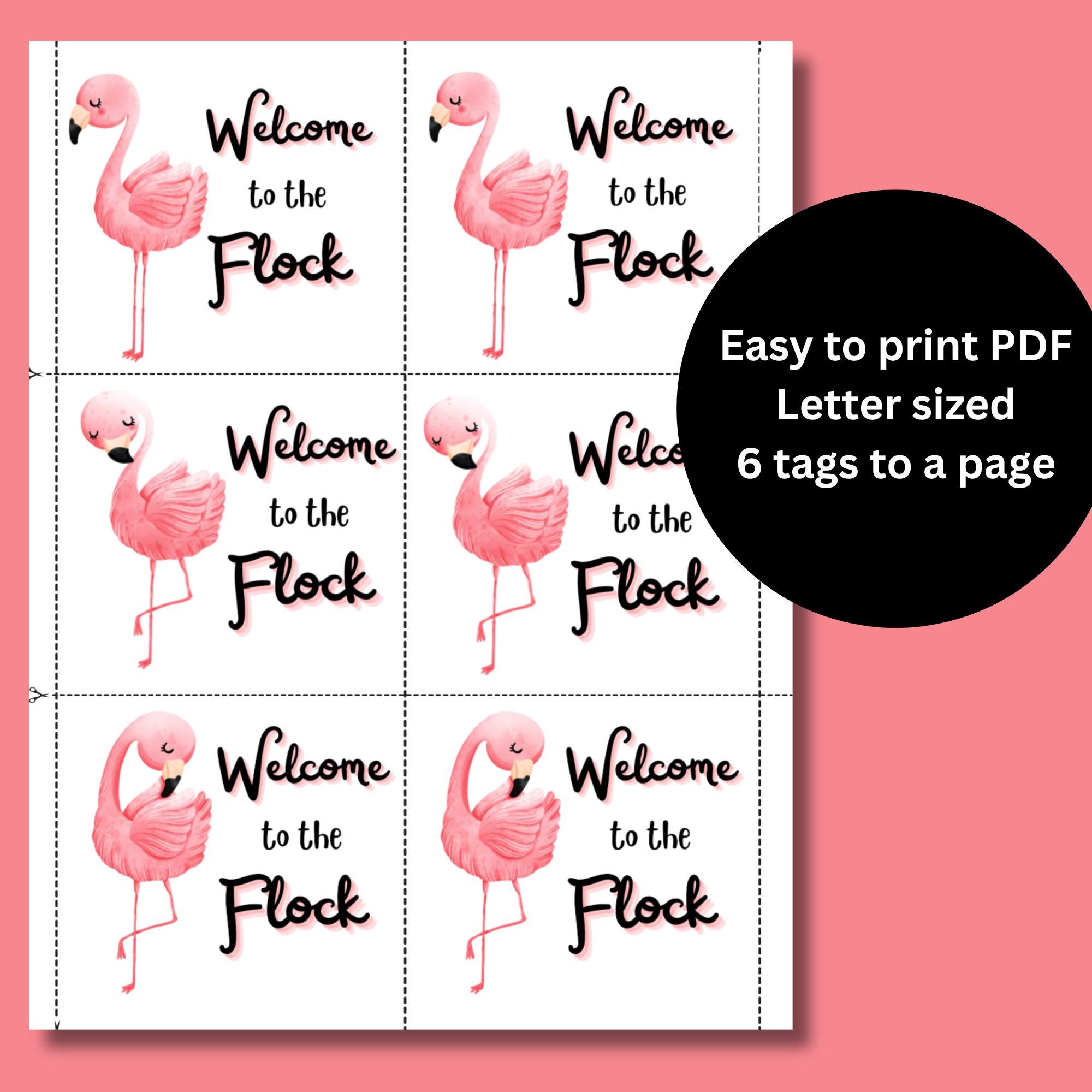 Flamingo Welcome Gift Tags, School Stickers (PDF Pattern) - Etsy