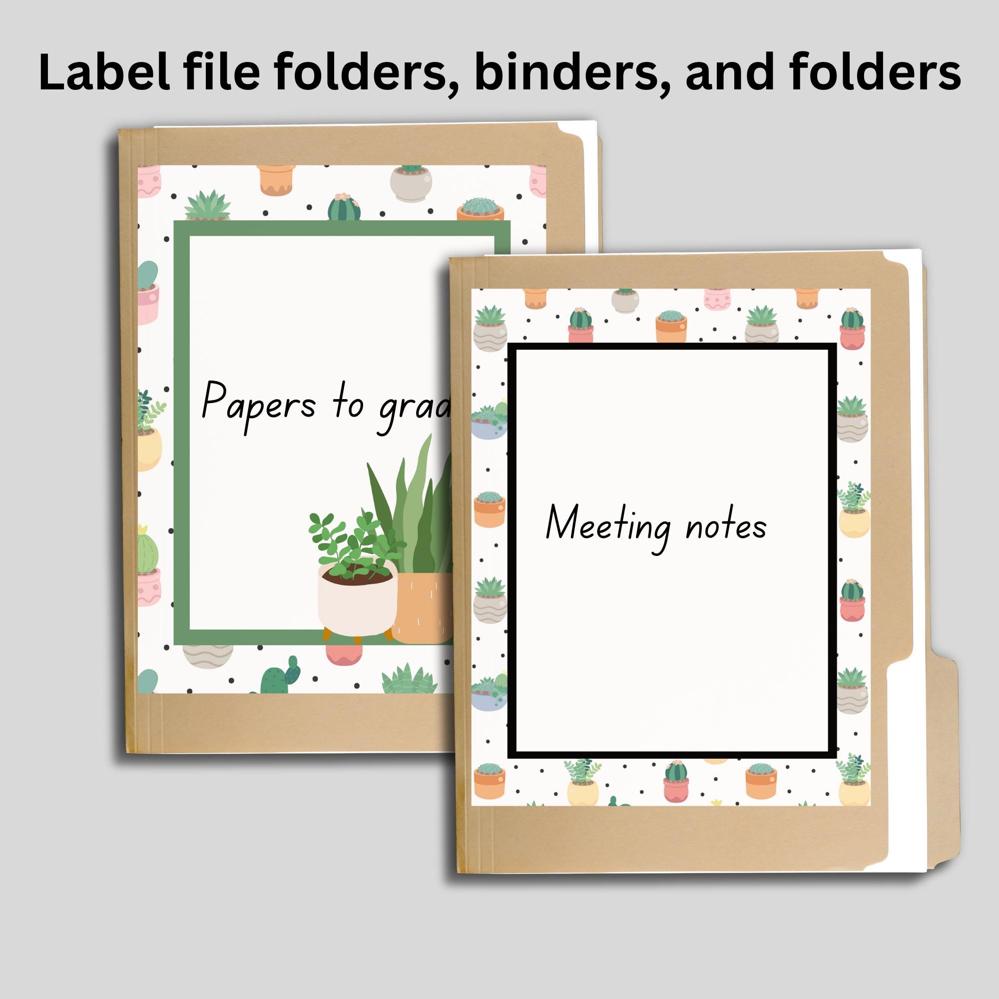 Pastel Plants Binder Covers, Editable Classroom Decor, Canva Template ...