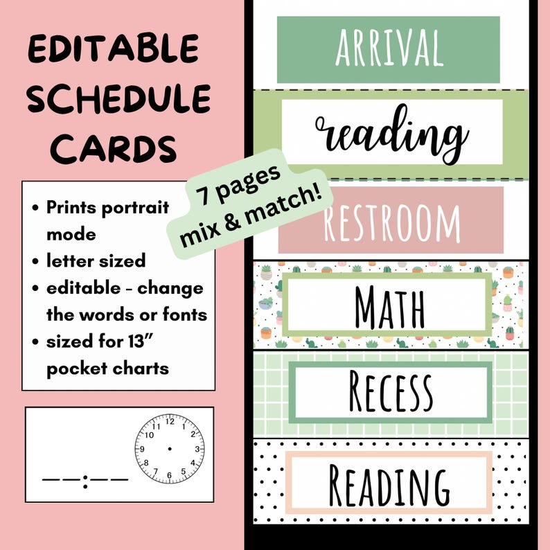 Pastel Plants Printable Classroom Decor: Folder Covers, Binder Spines ...