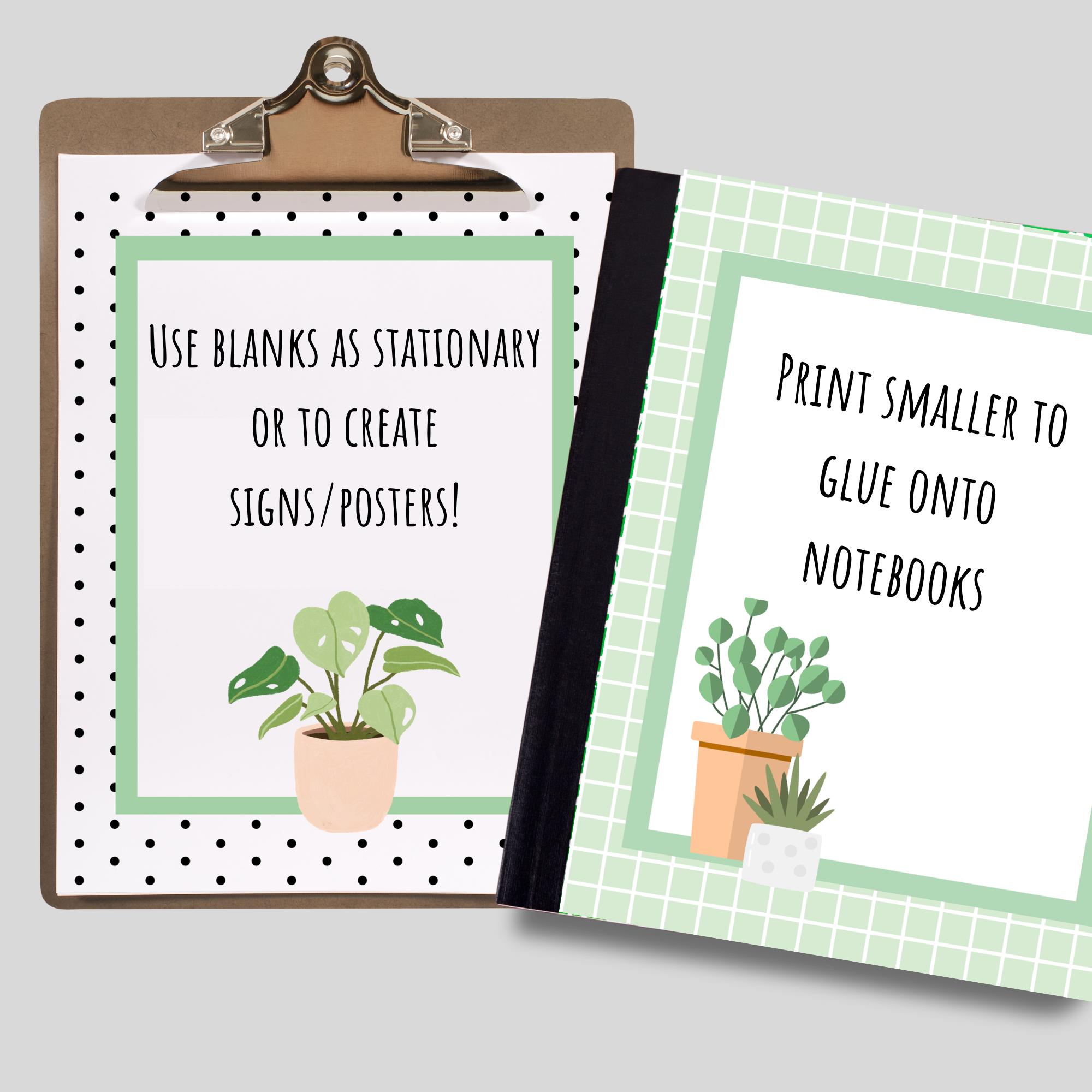 Pastel Plants Printable Classroom Decor: Folder Covers, Binder Spines ...