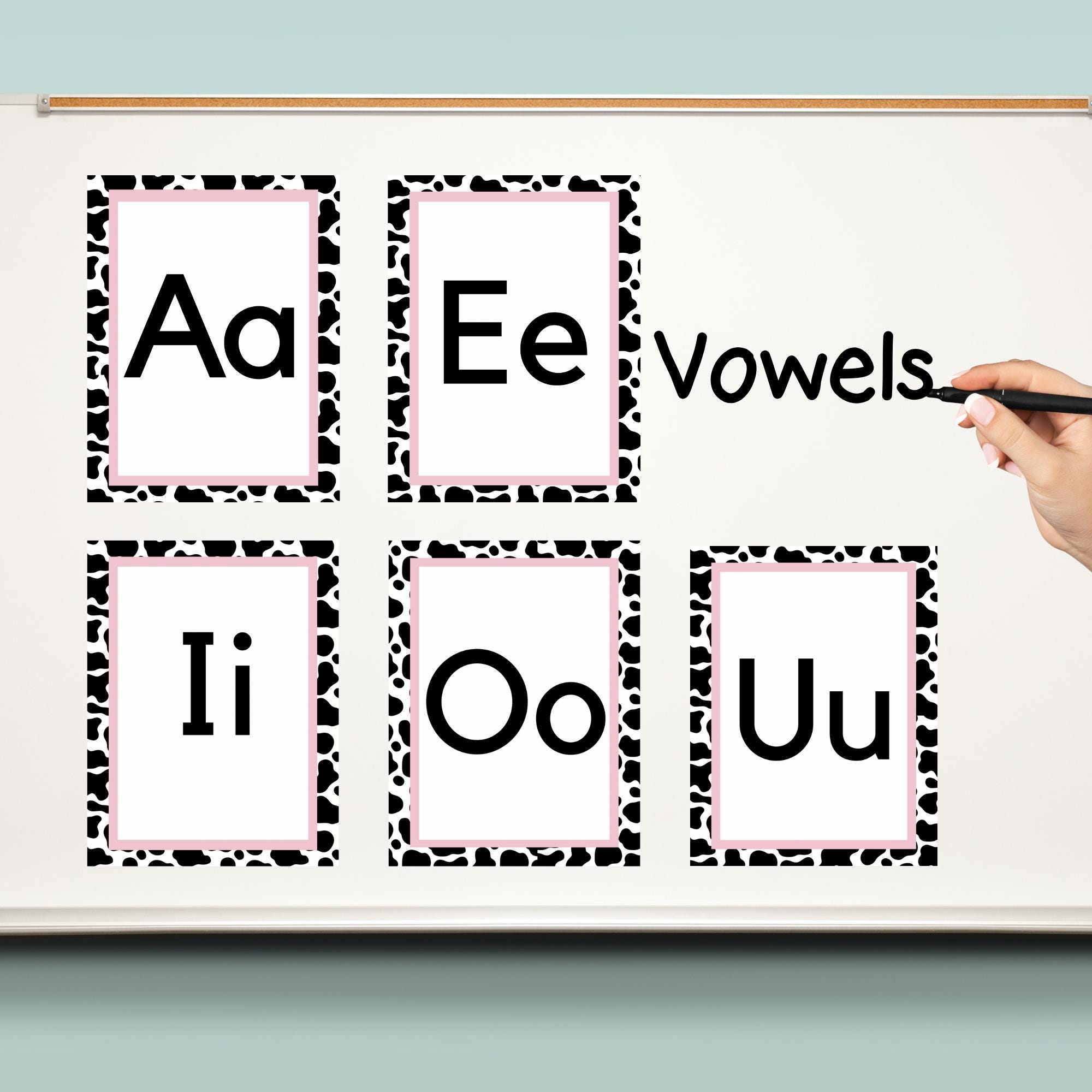 Cow Print Alphabet Posters, ABC Cards, Phonics or Reading Bulletin ...