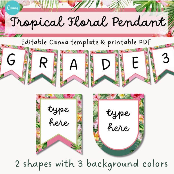 Tropical Number Posters - Etsy