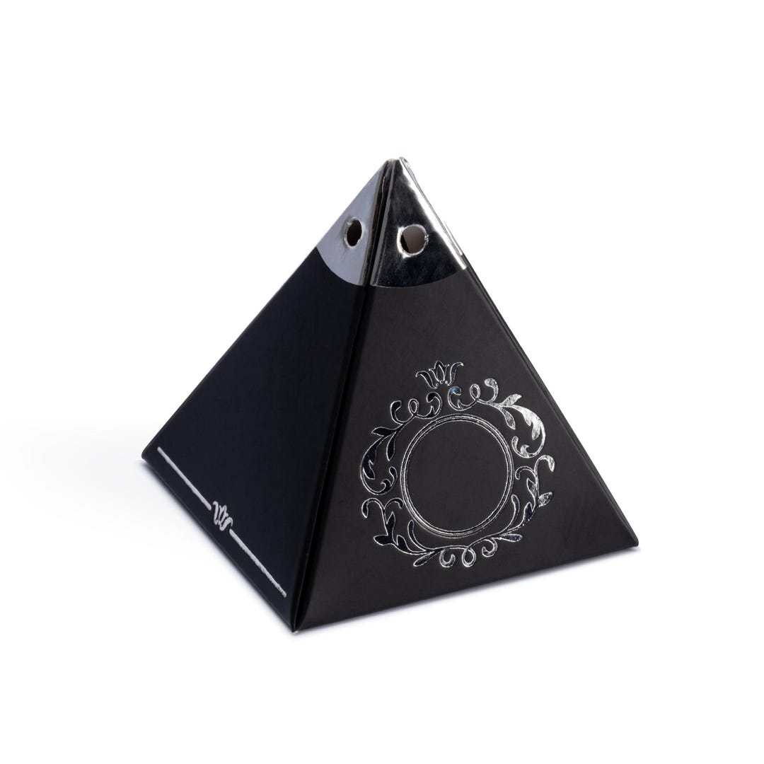 Black & Silver Pyramid Favor Box – Elegant Baby Church Gift Box for ...