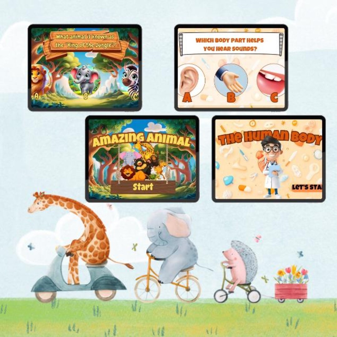 10 Interactive Kids Quiz Game for Ages 5-8 / Interactive Quiz Game for ...