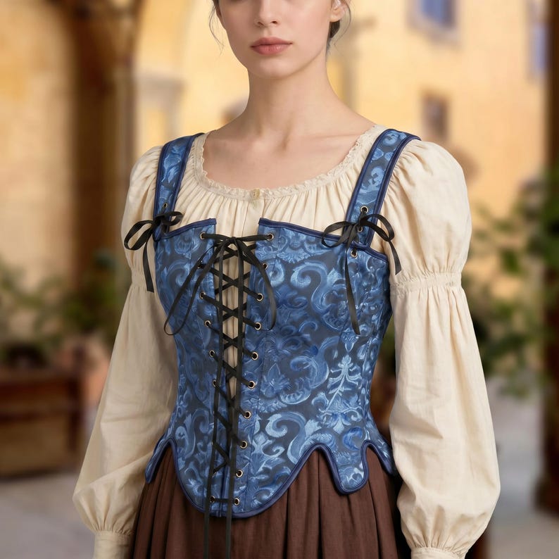 Floral Renaissance Corset Top, Lace up Bodice, Cottagecore Fairycore ...