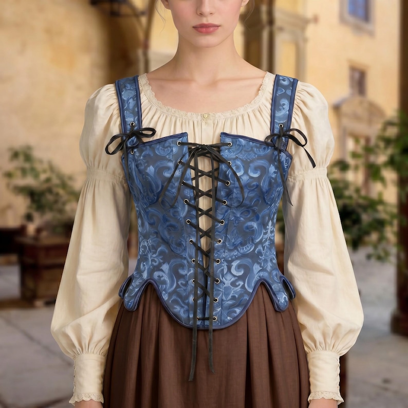 Floral Renaissance Corset Top, Lace up Bodice, Cottagecore Fairycore ...