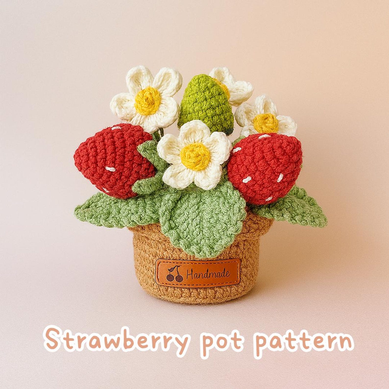 Strawberry Crochet Pot Pattern – PDF Tutorial | Cute Amigurumi Flower ...