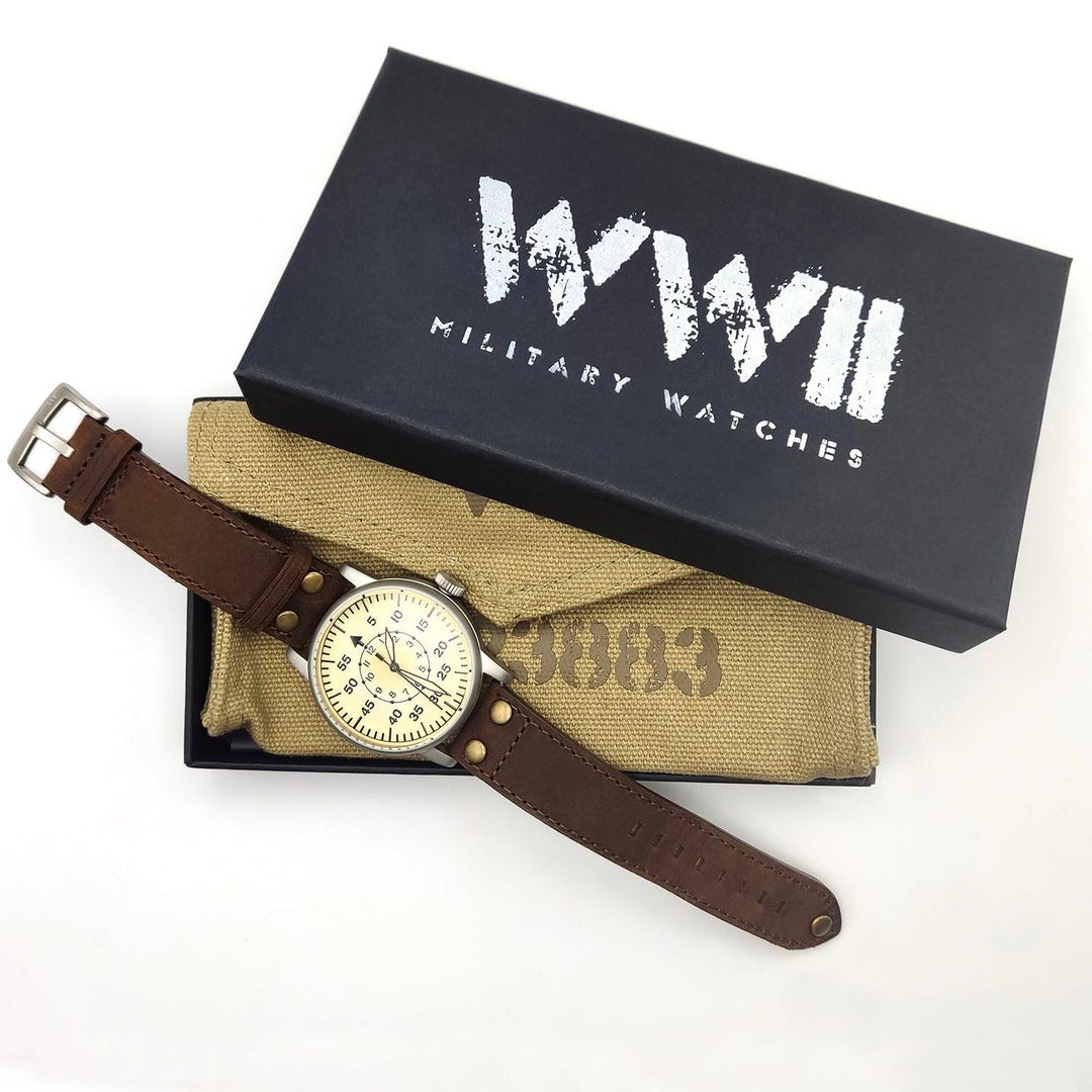 Historical Aviator Pilot Watch (white) | Vintage Flieger Design | Swiss ...