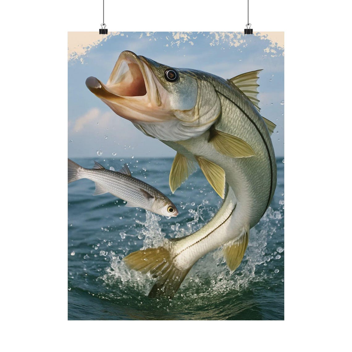 Jumping Snook Fish Poster | Matte Vertical Fishing Wall Art - Etsy