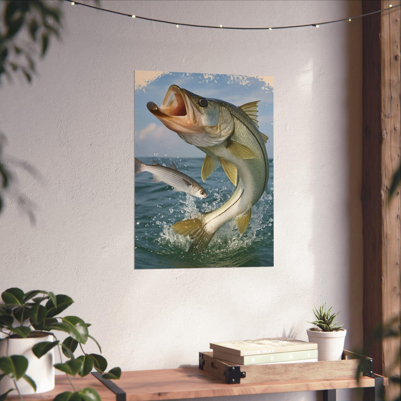 Jumping Snook Fish Poster | Matte Vertical Fishing Wall Art - Etsy