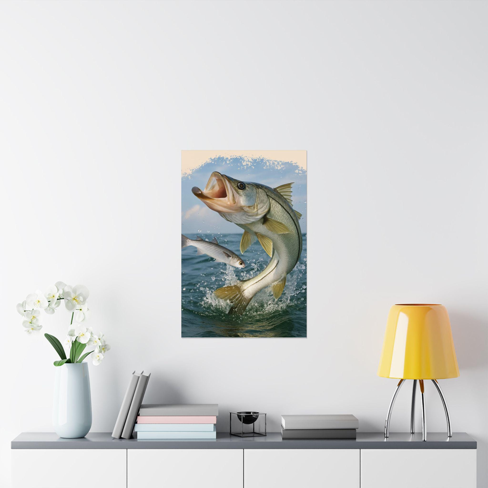 Jumping Snook Fish Poster | Matte Vertical Fishing Wall Art - Etsy